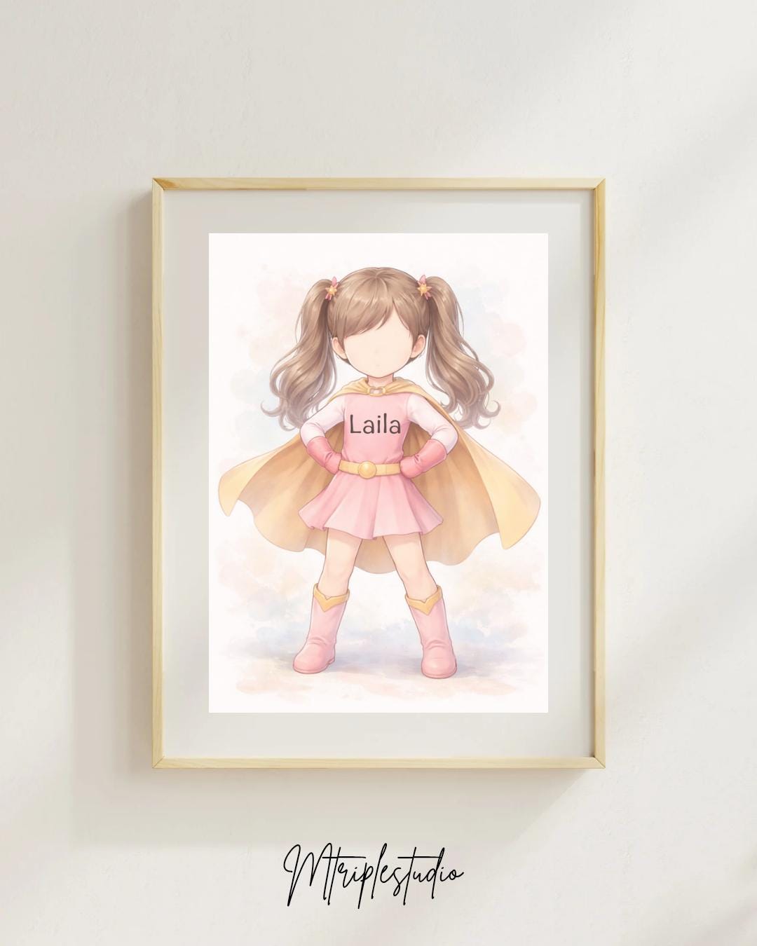 Girls Faceless Superhero Wall Art Decor - Etsy