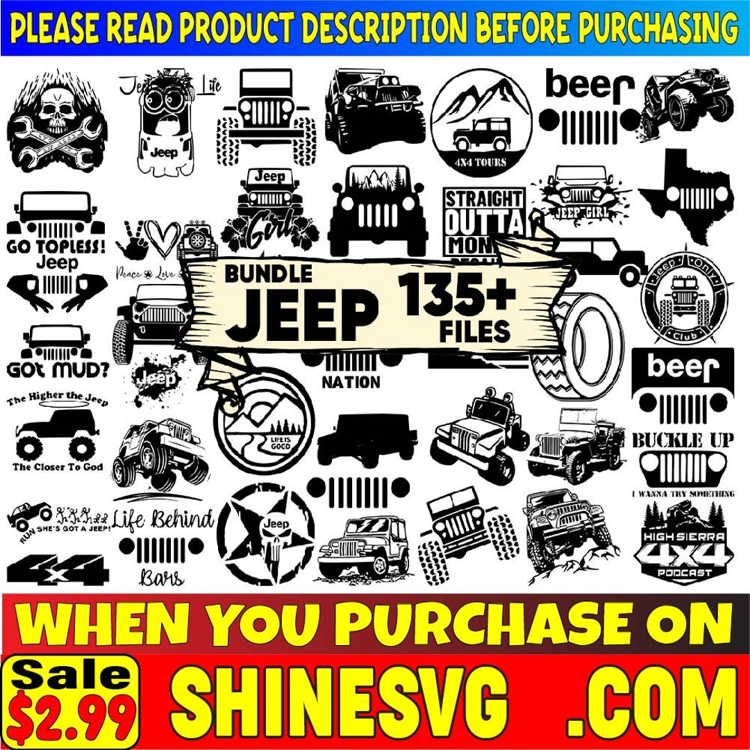Bundle 135 Files Jeep Svg Bundle, Jeep Svg, Jeep Cricut, Jeep Life Svg ...