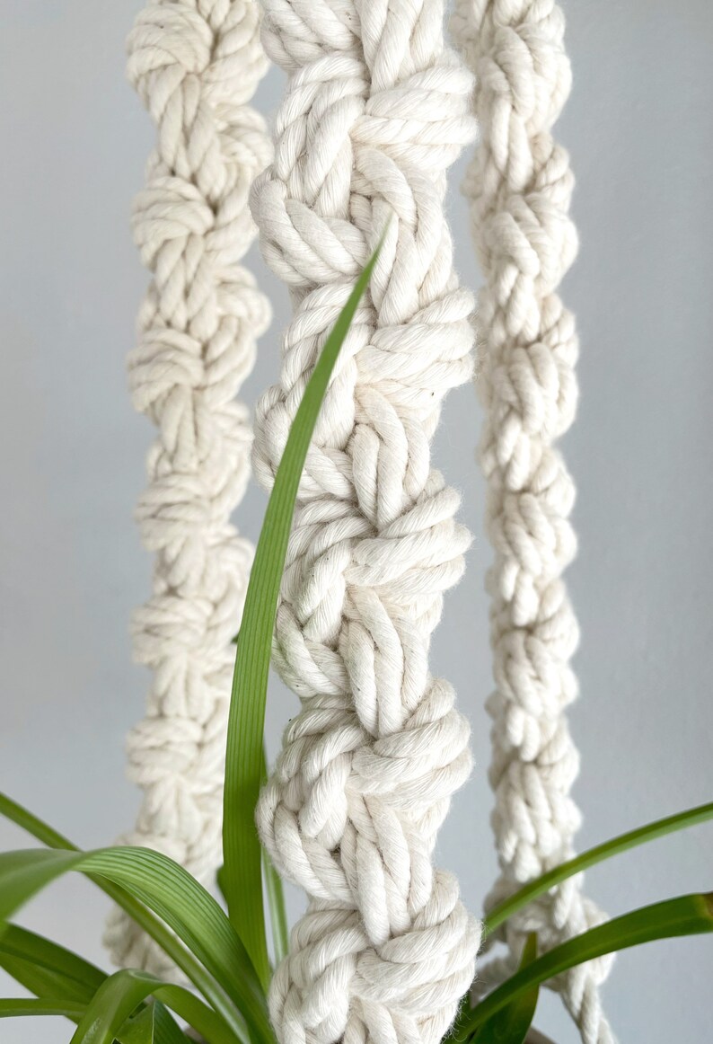 Modern Macrame Plant Hanger, Long Hanging Planter, Medium Pot Plant ...
