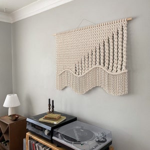 Large Macrame Wall Hanging, Modern Fiber Art Tapestry, Asymmetrical ...