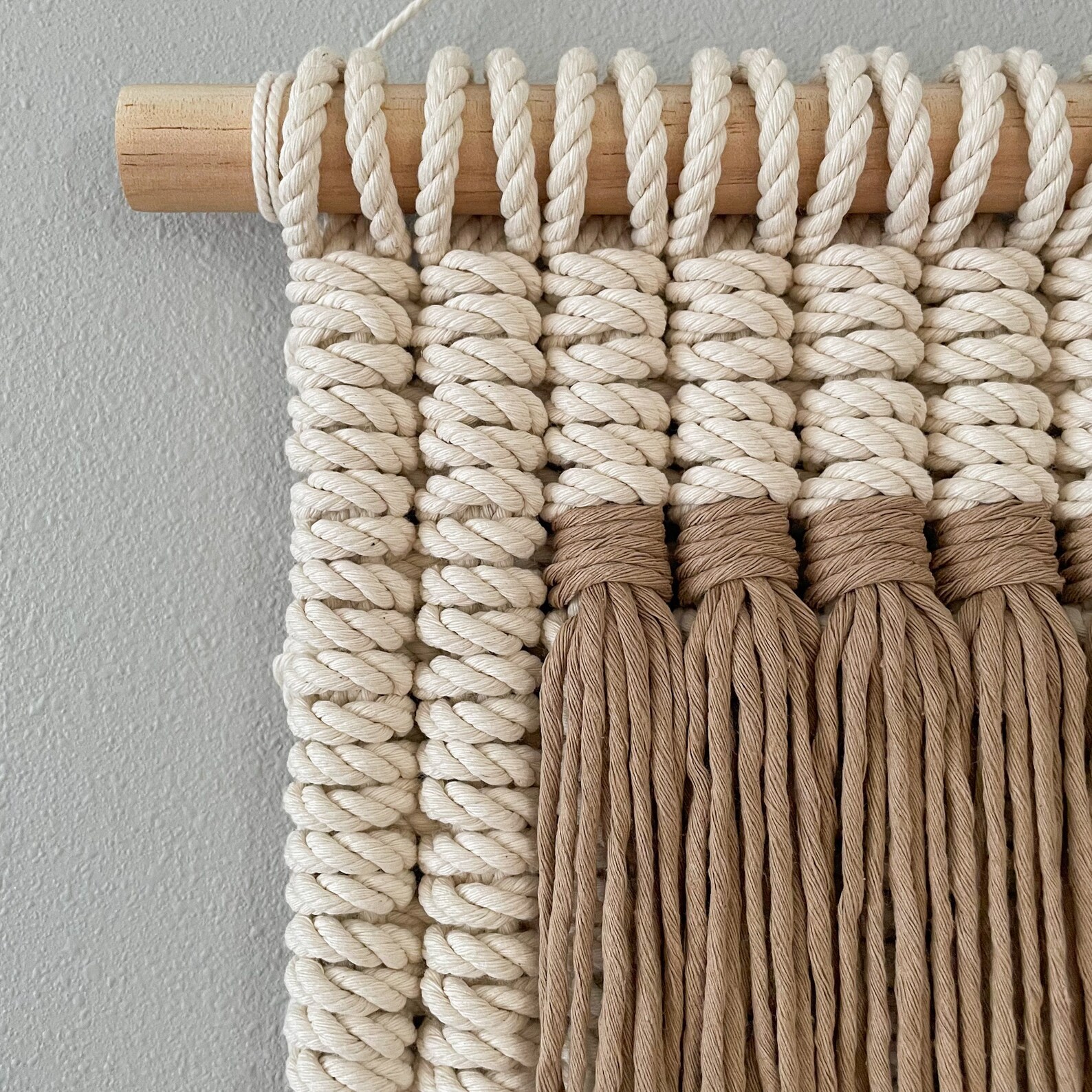 Long Macrame Wall Hanging, Vertical Fiber Art Decor, Narrow Textile ...