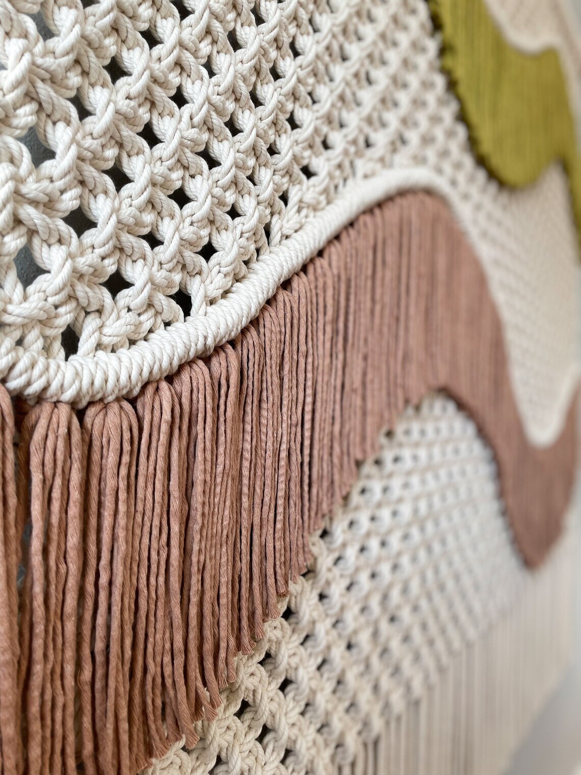 Extra Large Fiber Art Wall Hanging, Macrame Rope Wall Art, Modern ...