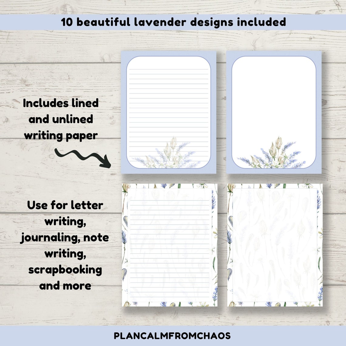 Lavender Printable Stationery DIGITAL DOWNLOAD Printable | Etsy