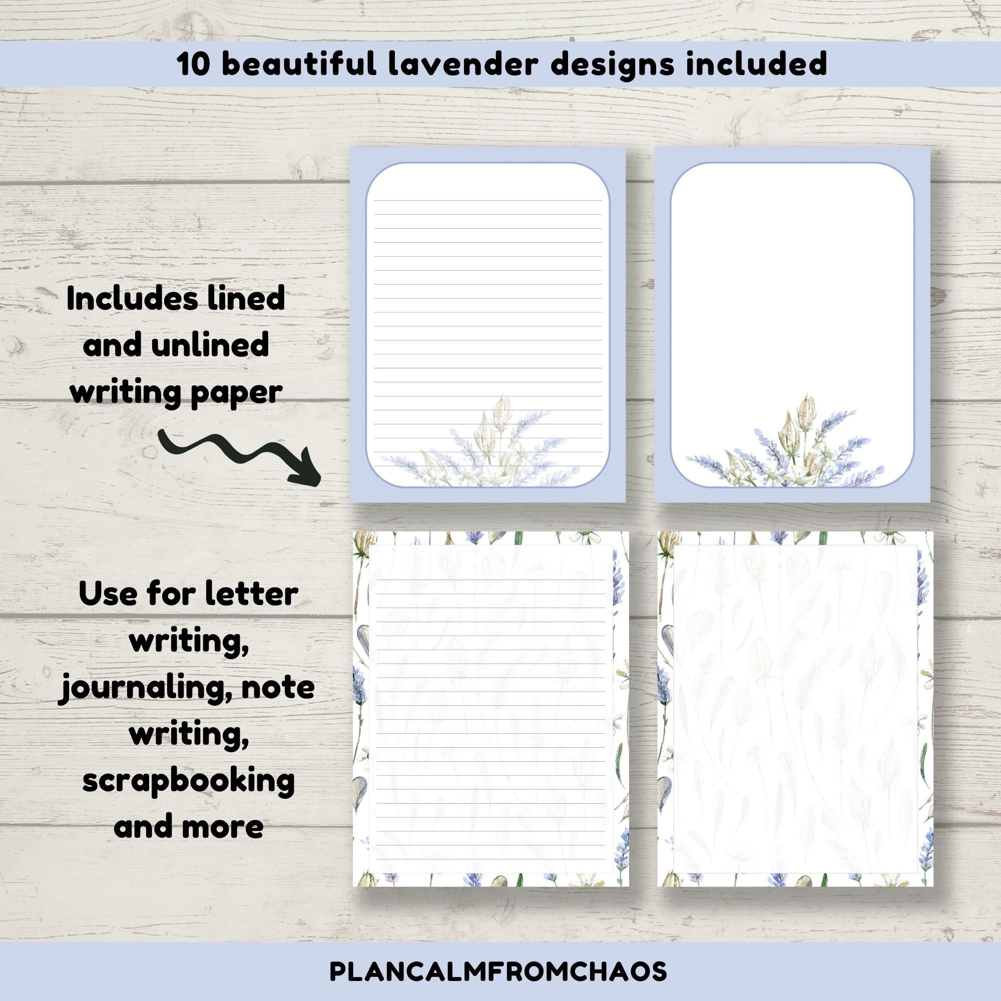 Lavender Printable Stationery DIGITAL DOWNLOAD Printable - Etsy
