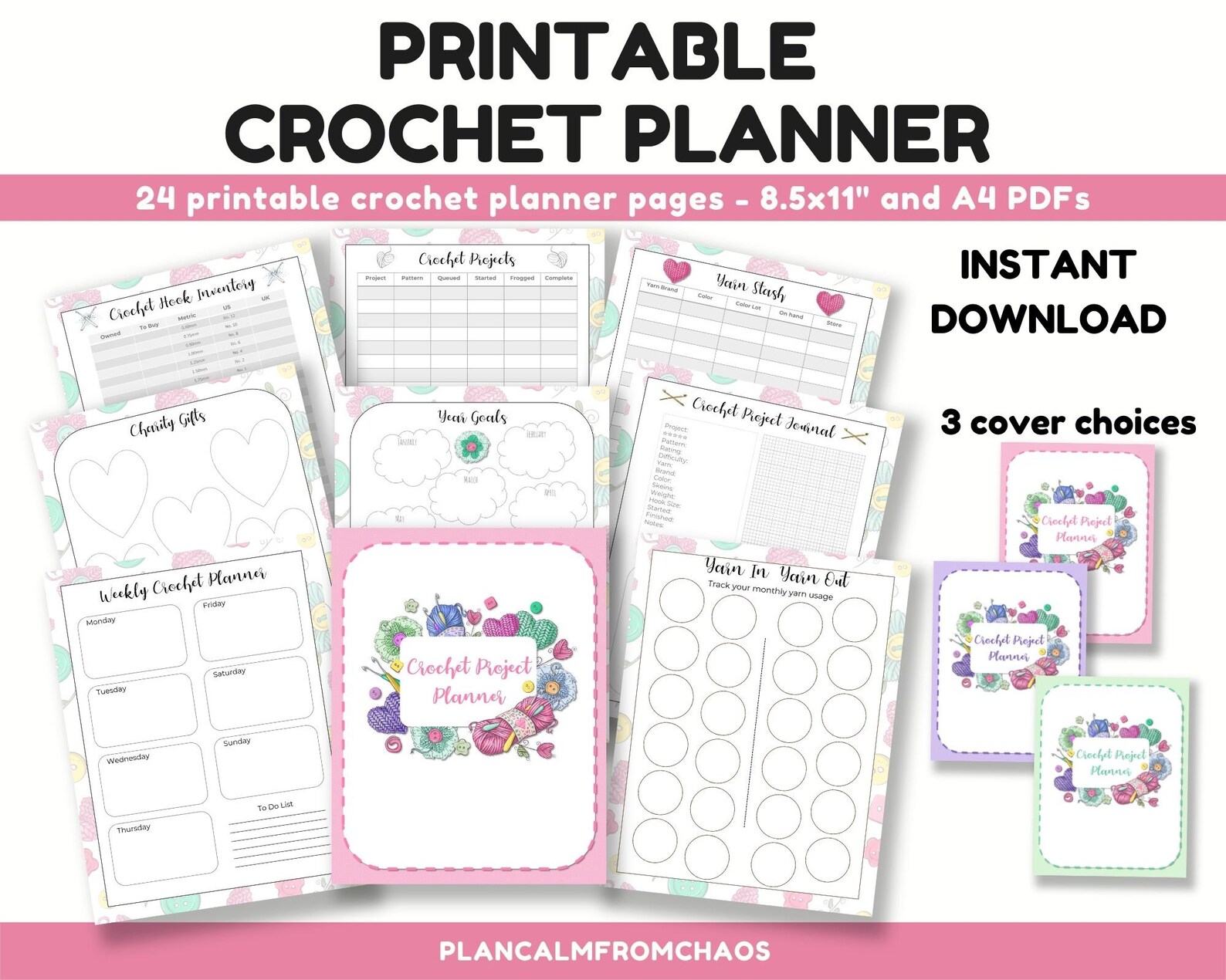 Printable Crochet Planner. DIGITAL DOWNLOAD. Use These - Etsy UK