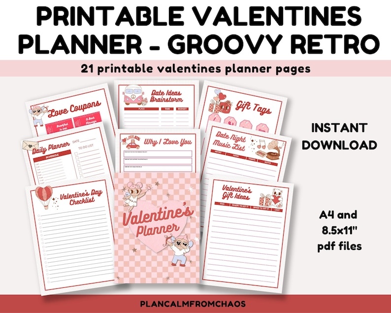 Valentines Day Planner Printable DIGITAL DOWNLOAD 21 Page - Etsy