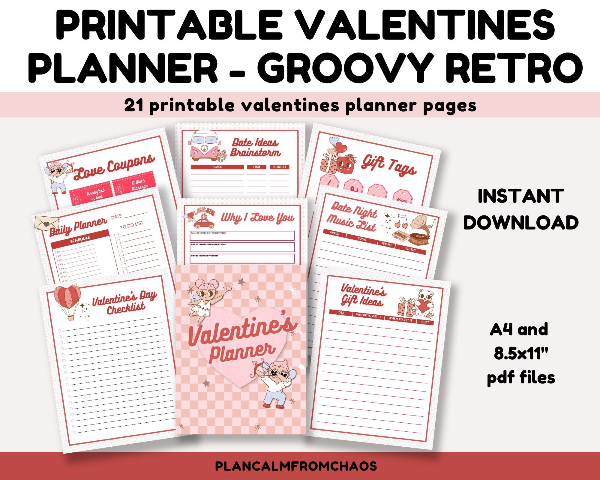 Valentines Day Planner Printable DIGITAL DOWNLOAD 21 Page - Etsy