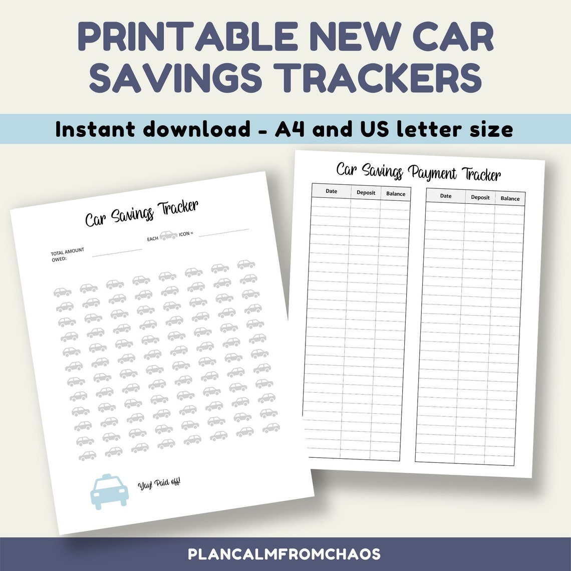 Printable New Car Savings Trackers. DIGITAL DOWNLOAD. Car Fund - Etsy