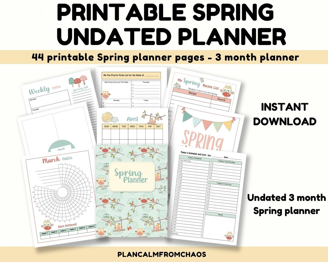Printable Four Seasons Undated Planner Bundle DIGITAL - Etsy UK