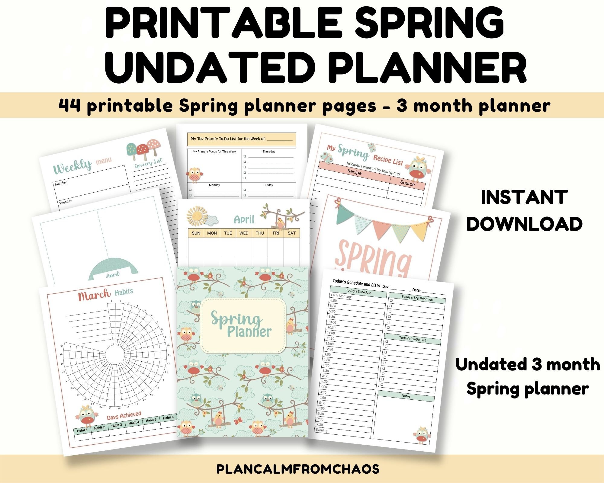 Printable Four Seasons Undated Planner Bundle, DIGITAL DOWNLOAD, 4 ...