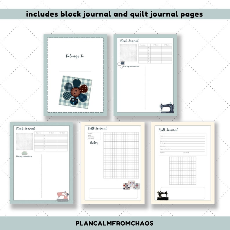 Printable Quilt Planner. DIGITAL DOWNLOAD. Use These Printable - Etsy UK