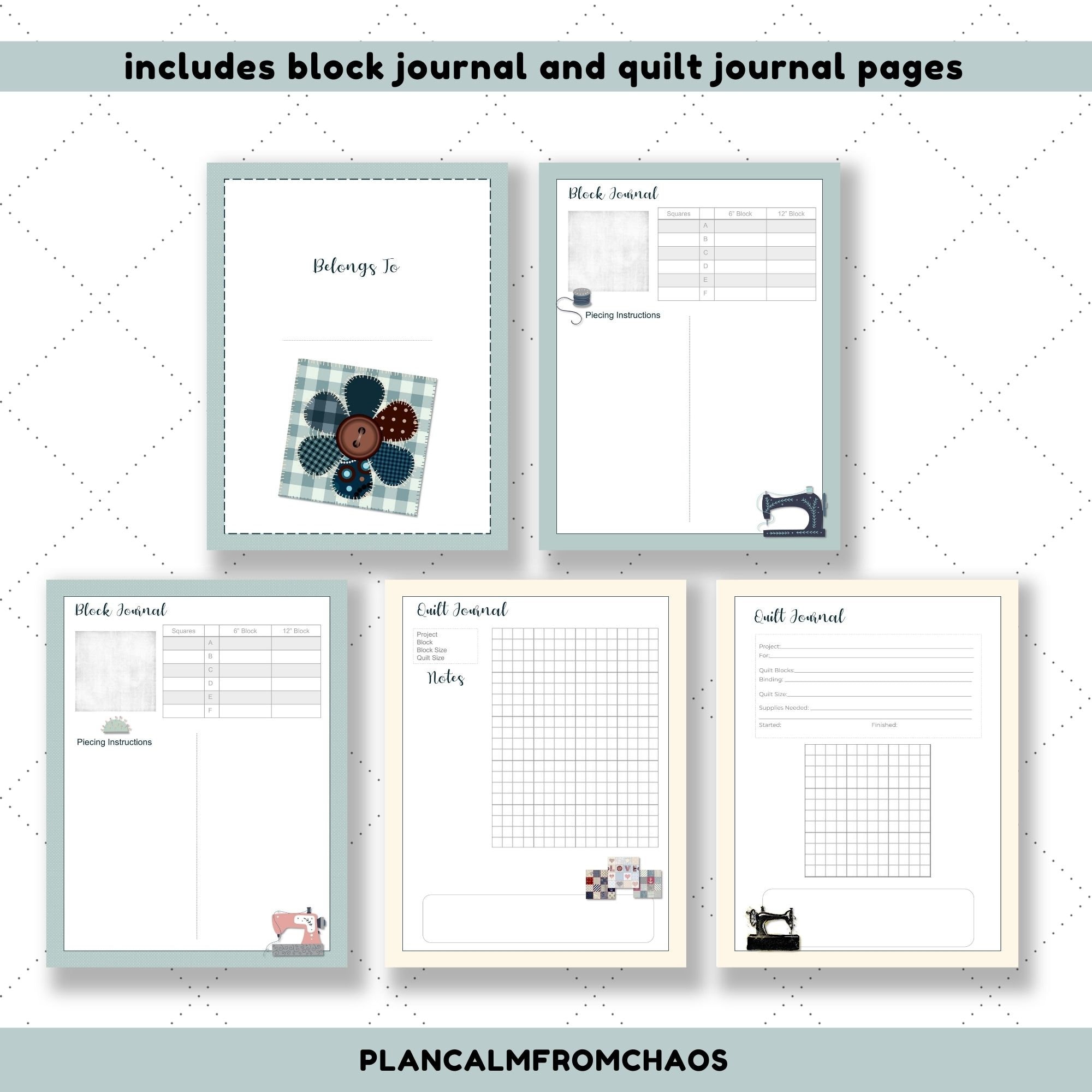Printable Quilt Planner. DIGITAL DOWNLOAD. Use These Printable - Etsy UK