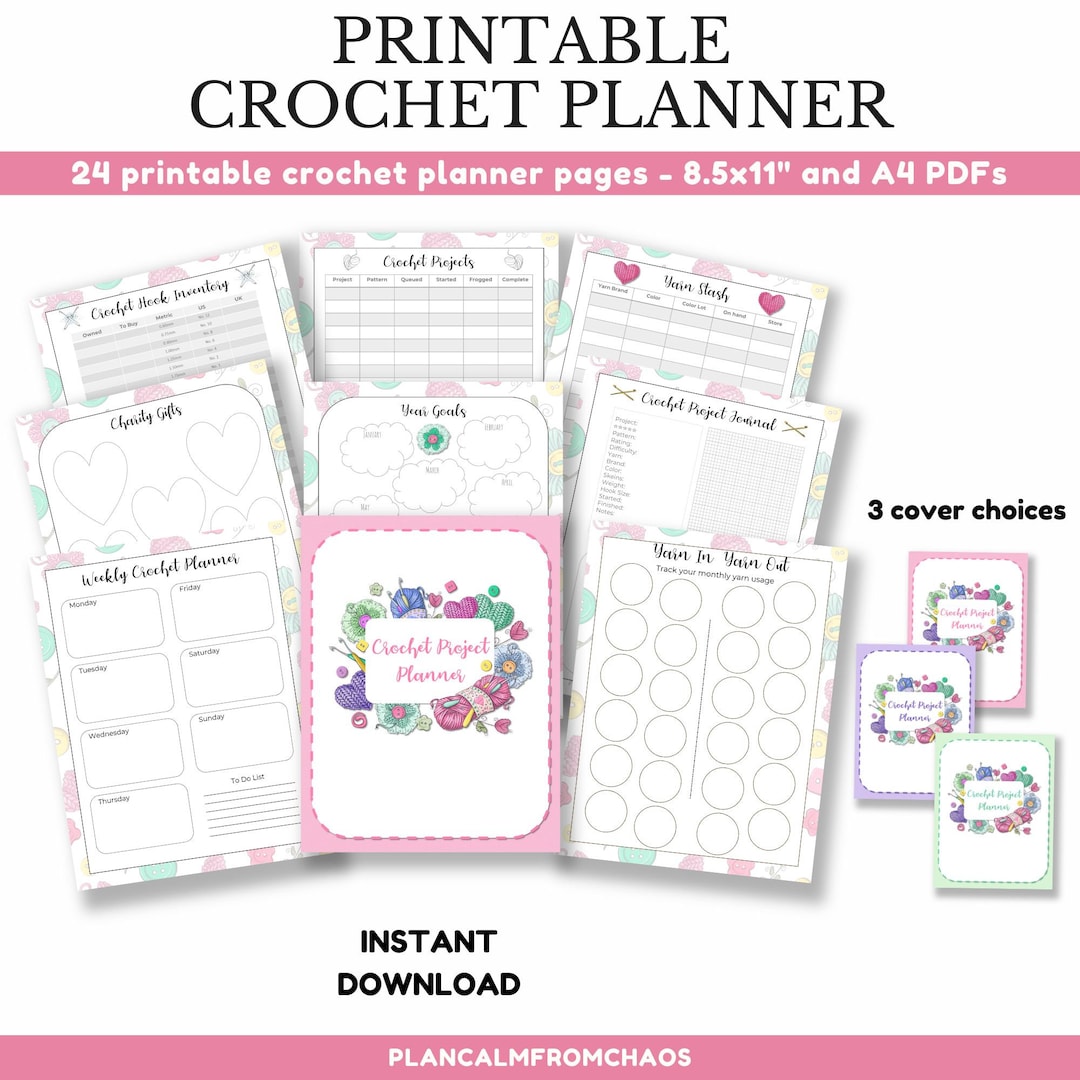 Printable Crochet Planner. DIGITAL DOWNLOAD. Use These Printable ...