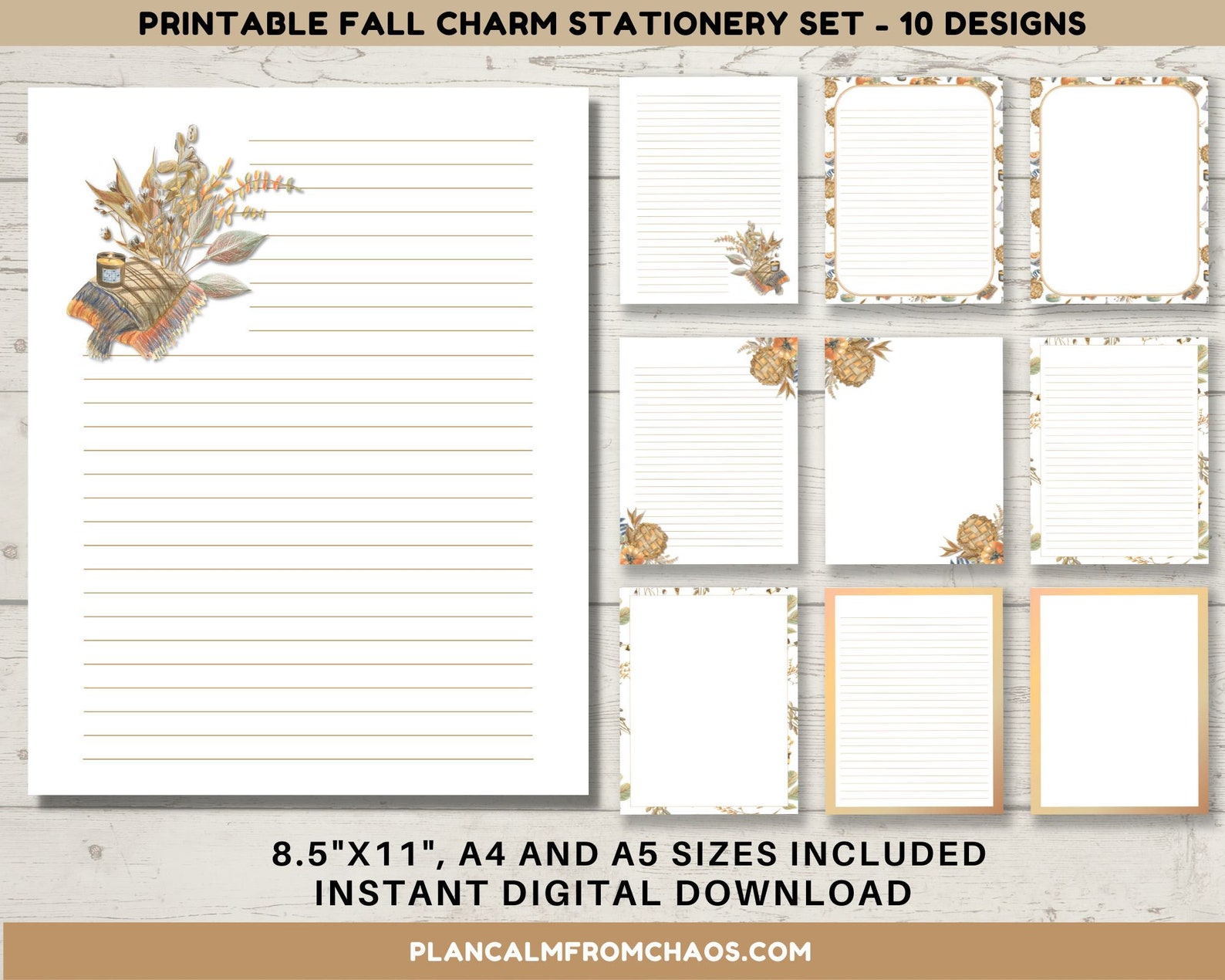 Printable Charming Fall Stationery DIGITAL DOWNLOAD - Etsy