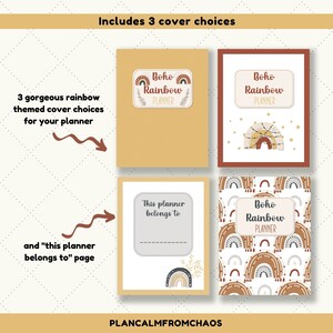 Printable Rainbow Boho Undated Planner, DIGITAL DOWNLOAD, 42 Page Boho ...