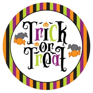Printable Halloween Trick or Treat Cookie Tags, 2" Circle, DIGITAL ...