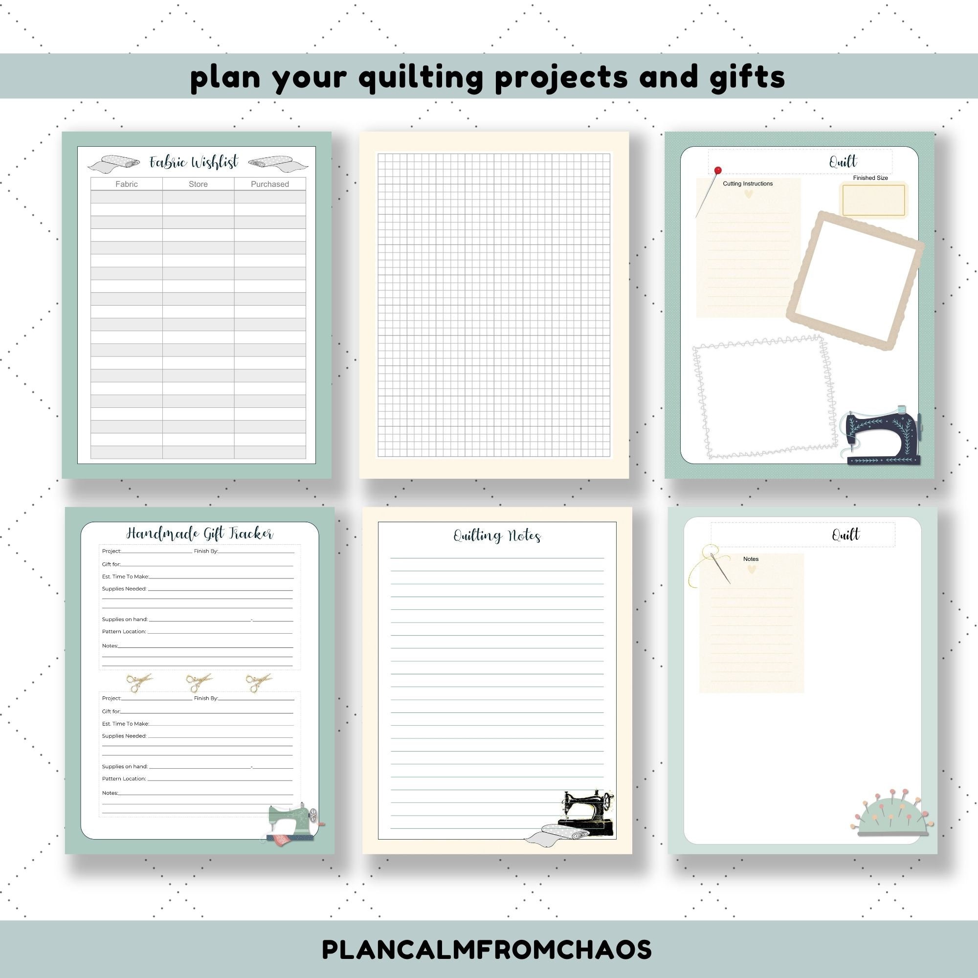 Printable Quilt Planner. DIGITAL DOWNLOAD. Use These Printable - Etsy UK