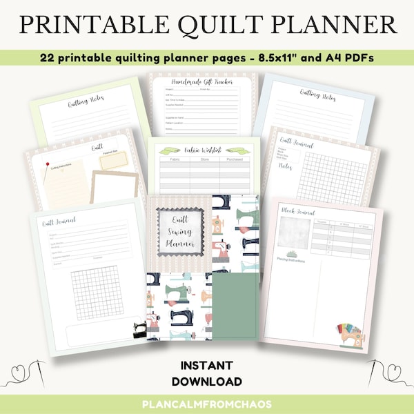 Printable Digital Quilting Planner - Etsy