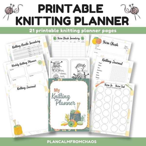 Knitting Planner Printable - Etsy