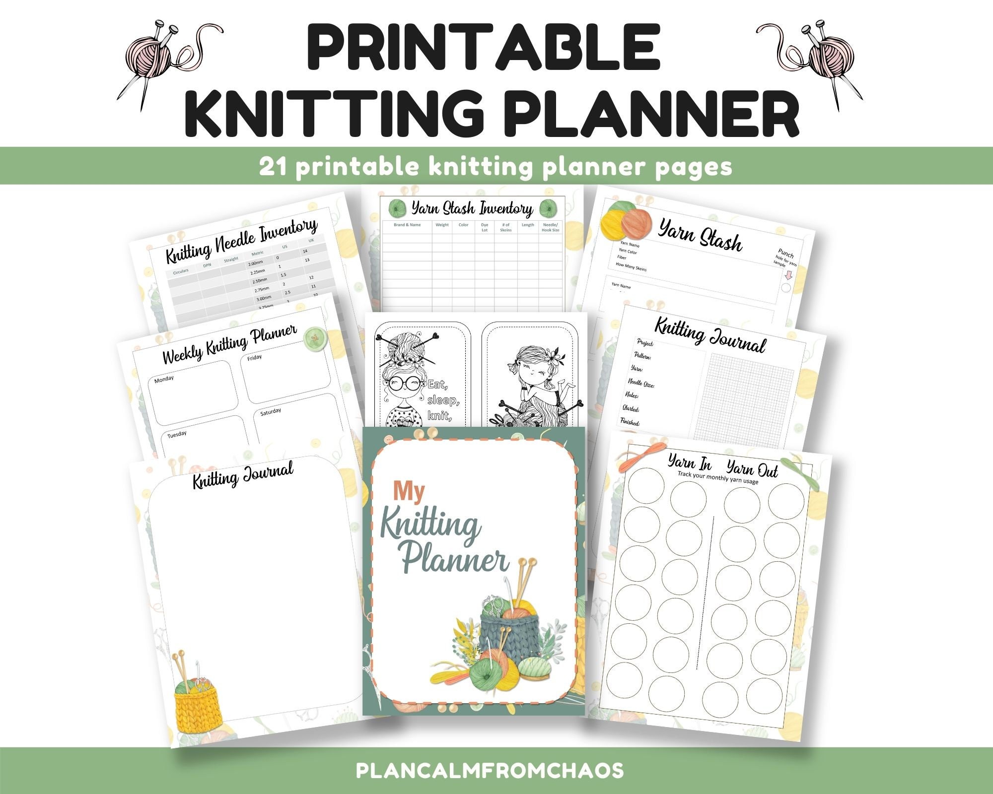 Printable Knitting Planner. DIGITAL DOWNLOAD. Use These - Etsy UK