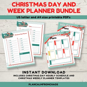 Printable Christmas Day and Week Planner Bundle, DIGITAL DOWNLOAD ...
