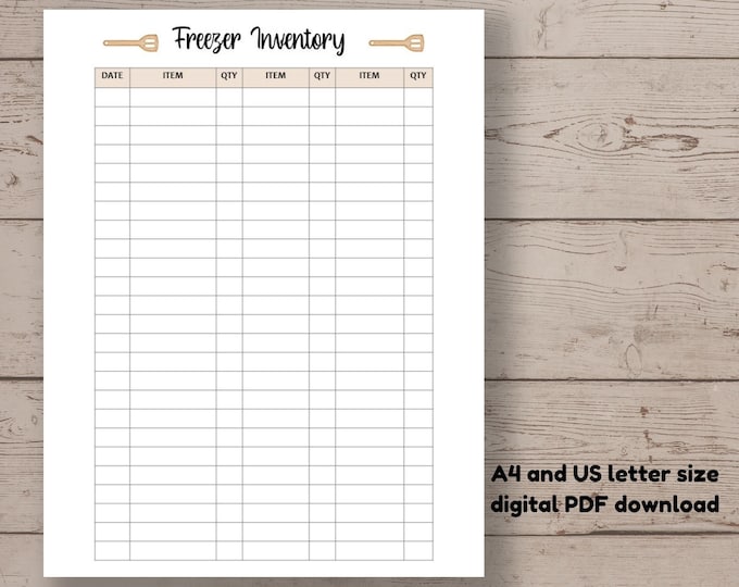 Printable Freezer Inventory Sheet - Track the Food Inventory in Your ...