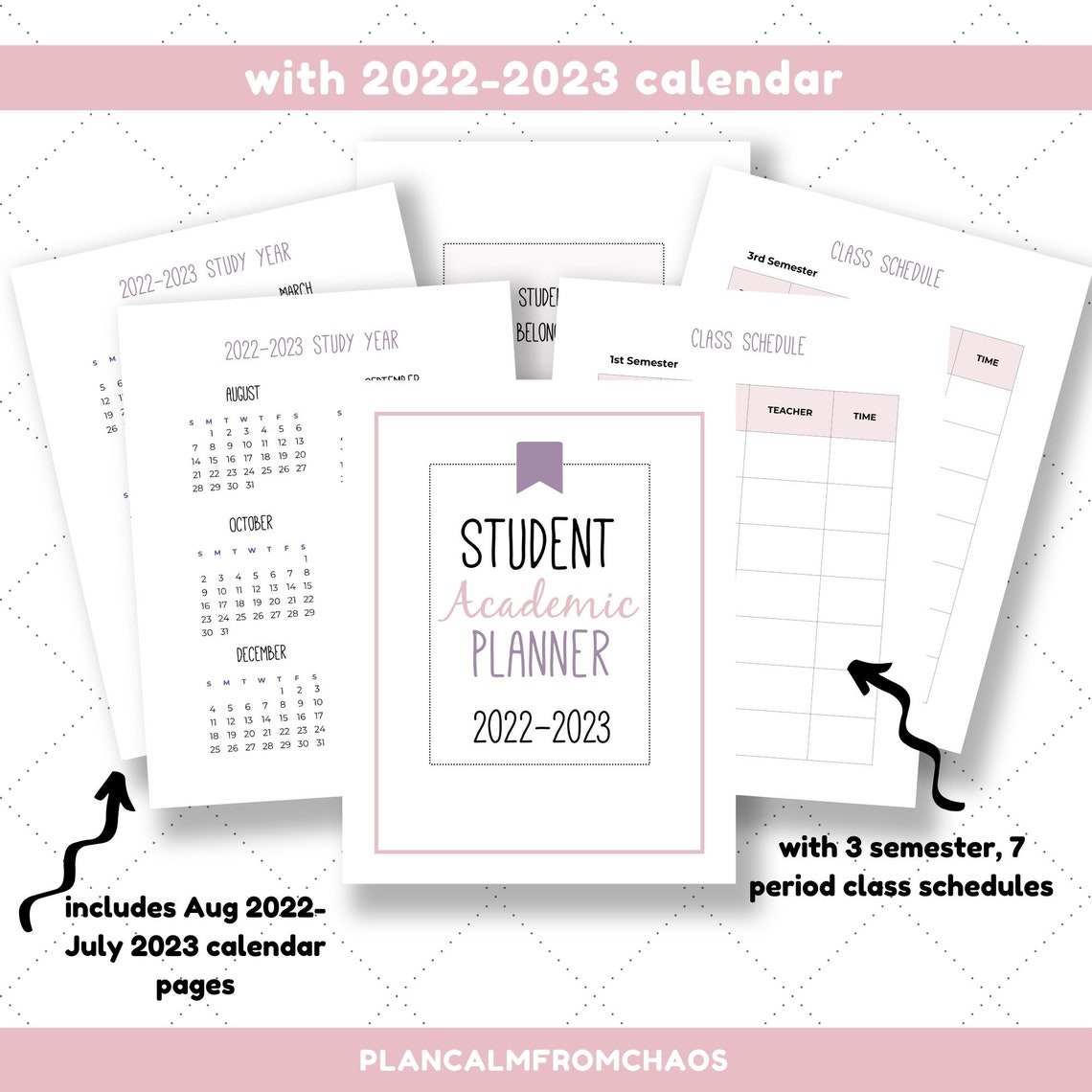 2022-2023 Student Planner Printable. DIGITAL DOWNLOAD. Pretty - Etsy Canada