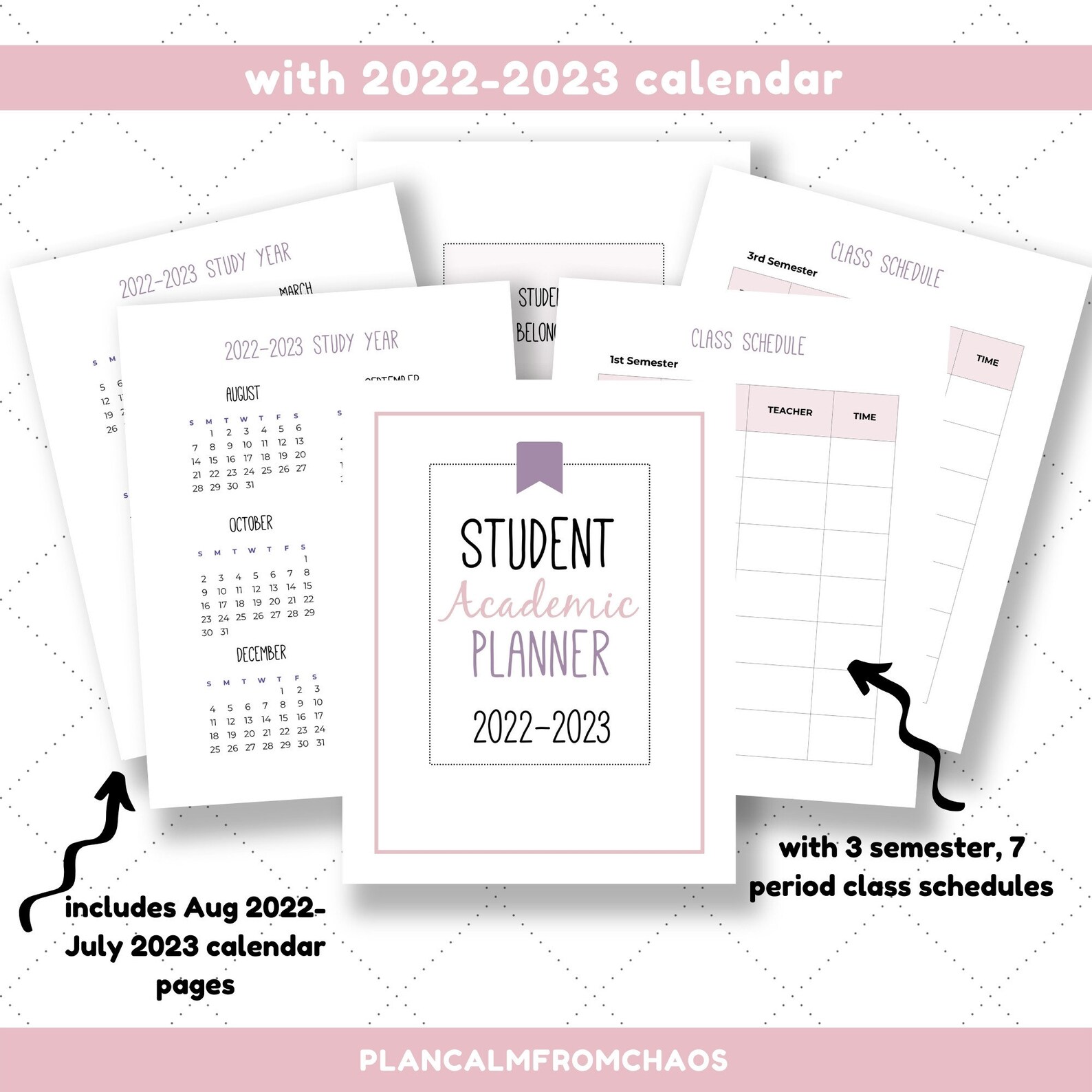 2022-2023 Student Planner Printable. DIGITAL DOWNLOAD. Pretty - Etsy Canada