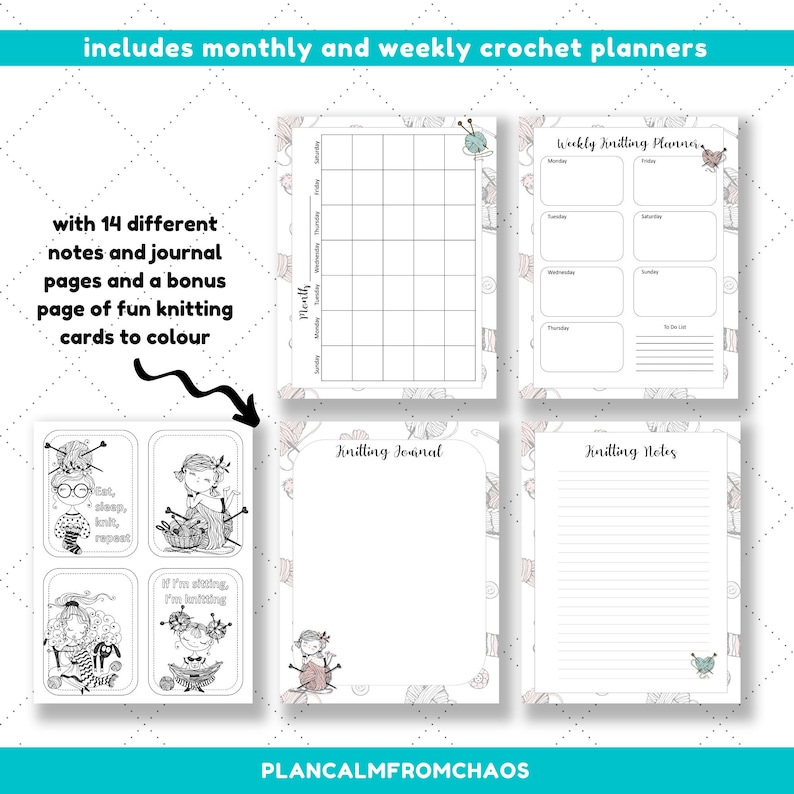 Printable A5 Knitting Journal. DIGITAL DOWNLOAD. Use These - Etsy UK