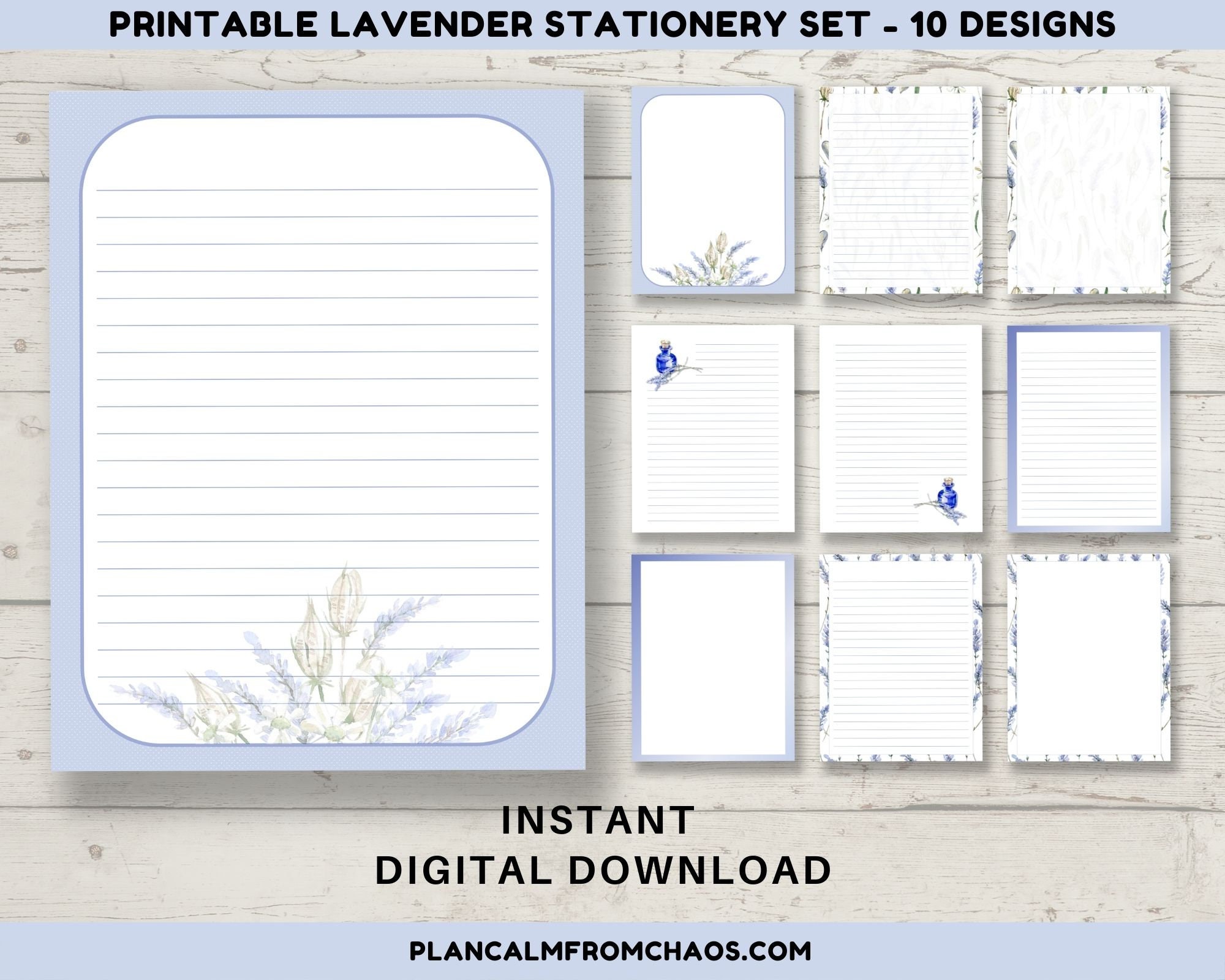 Lavender Printable Stationery DIGITAL DOWNLOAD Printable | Etsy