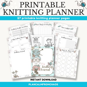 Printable Knitting Journal. DIGITAL DOWNLOAD. Use These Printable ...