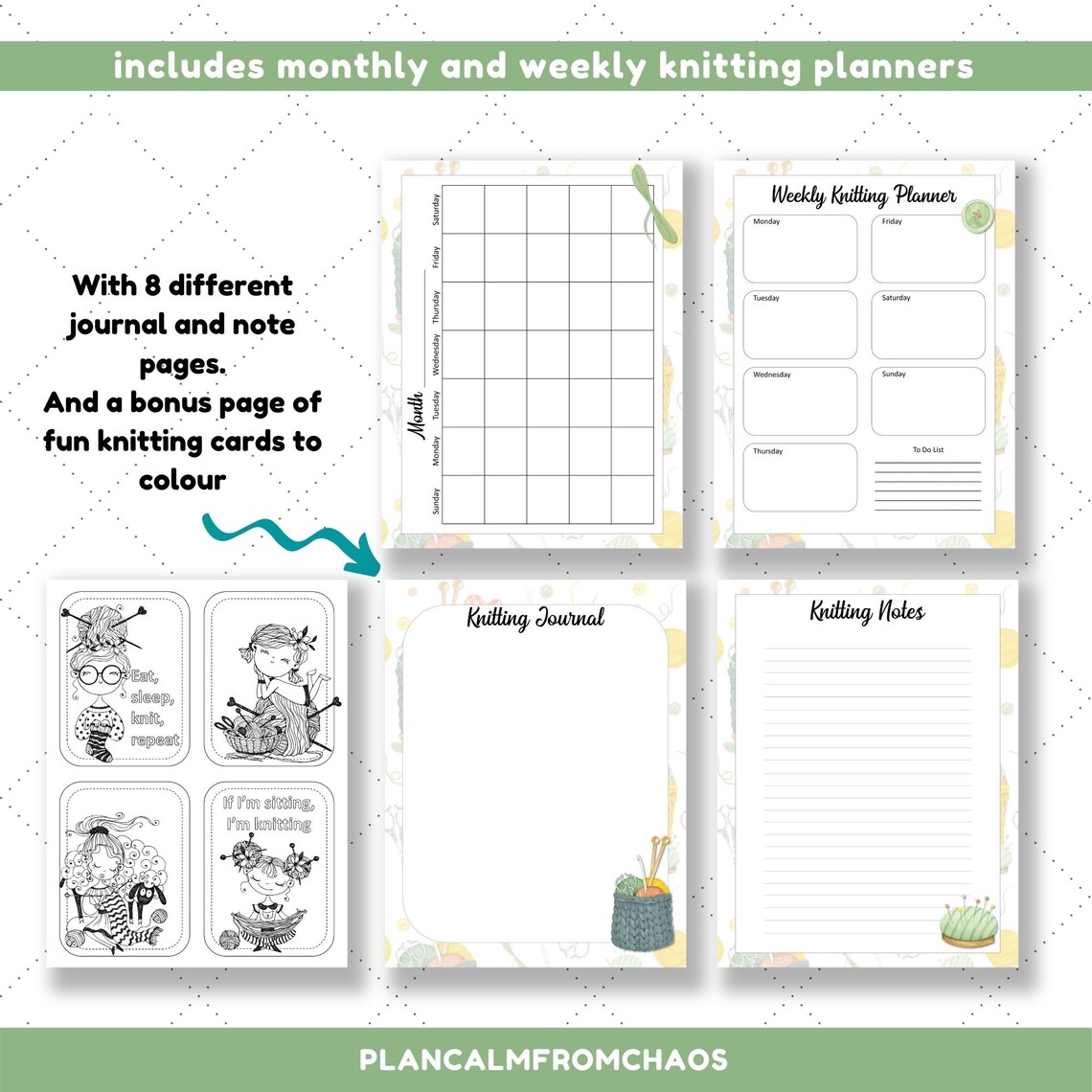 Printable Knitting Planner. DIGITAL DOWNLOAD. Use These - Etsy UK