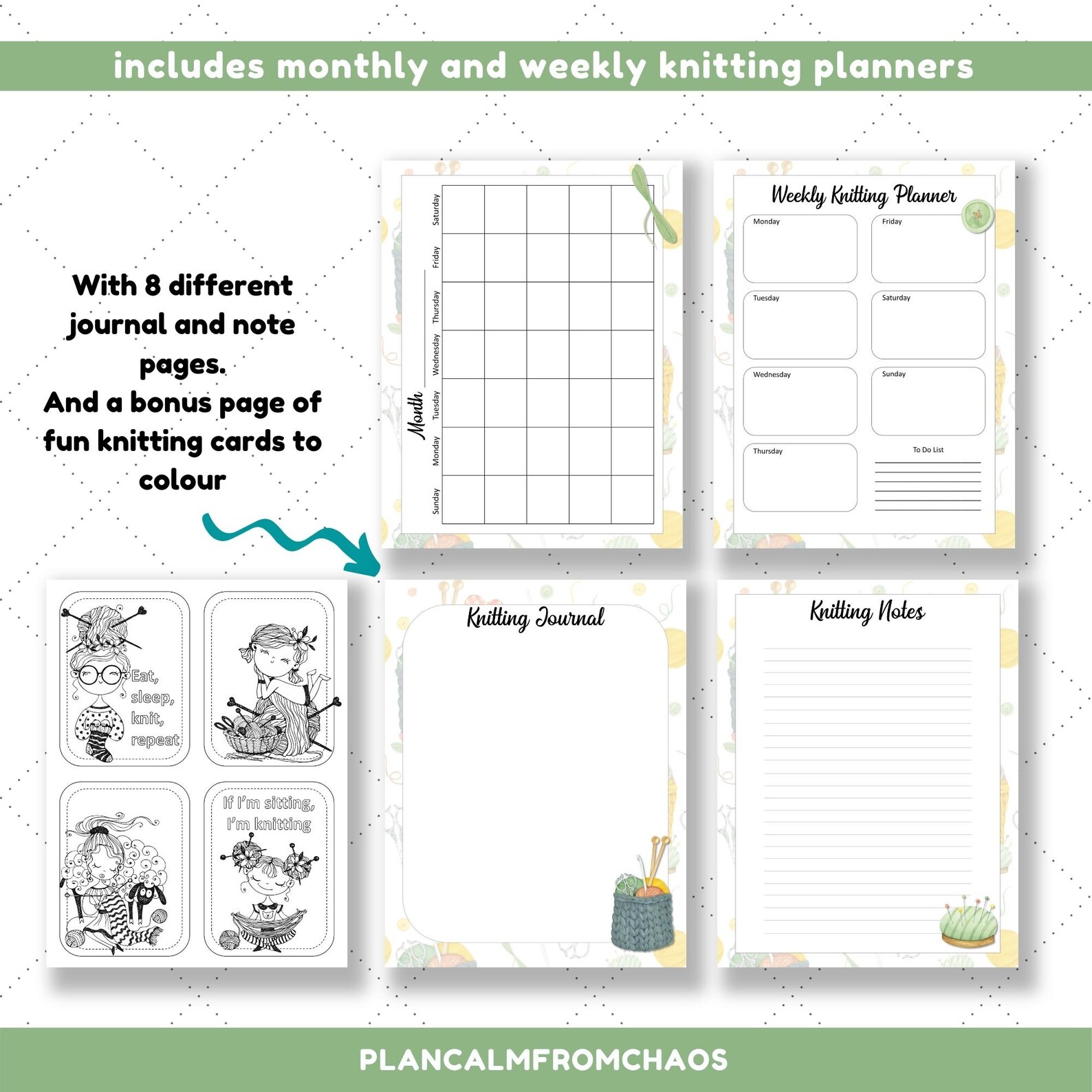 Printable Knitting Planner. DIGITAL DOWNLOAD. Use These - Etsy UK