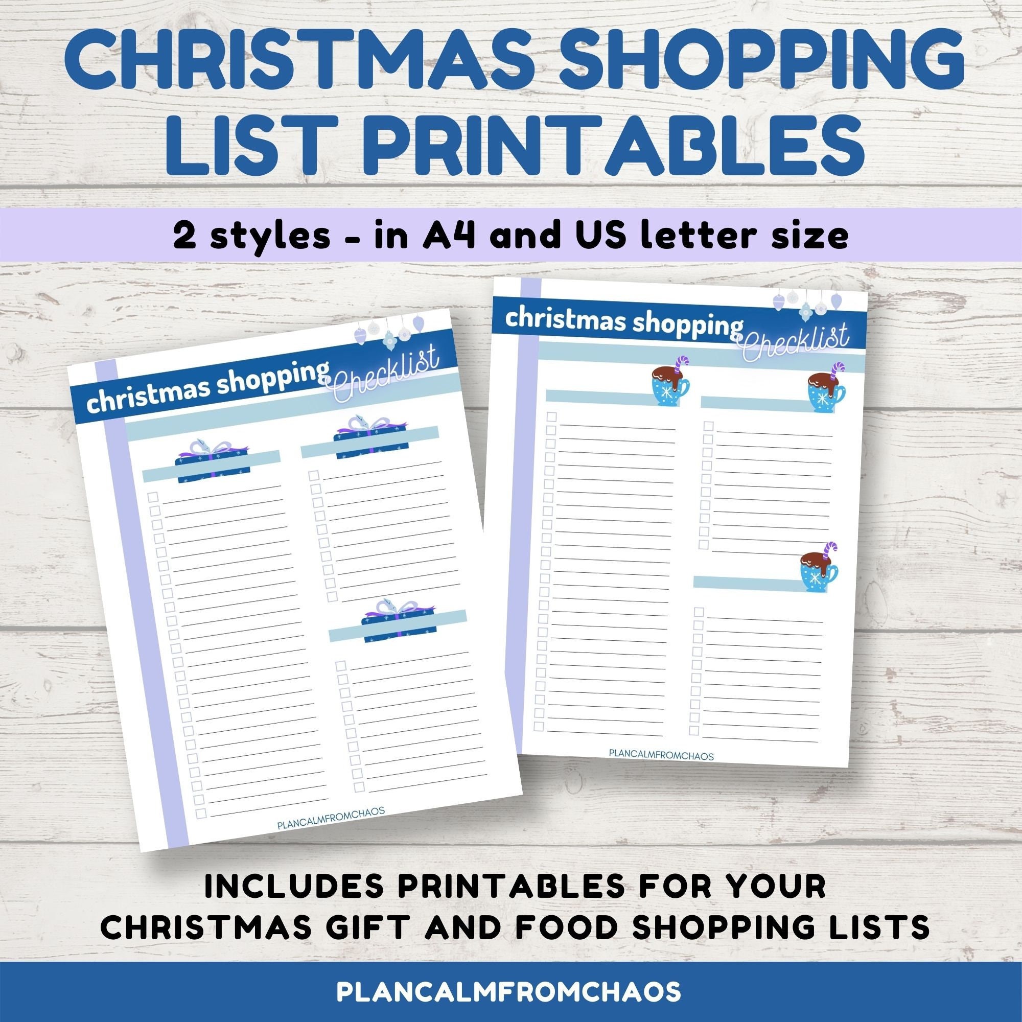 Printable Christmas Shopping Lists DIGITAL DOWNLOAD | Etsy