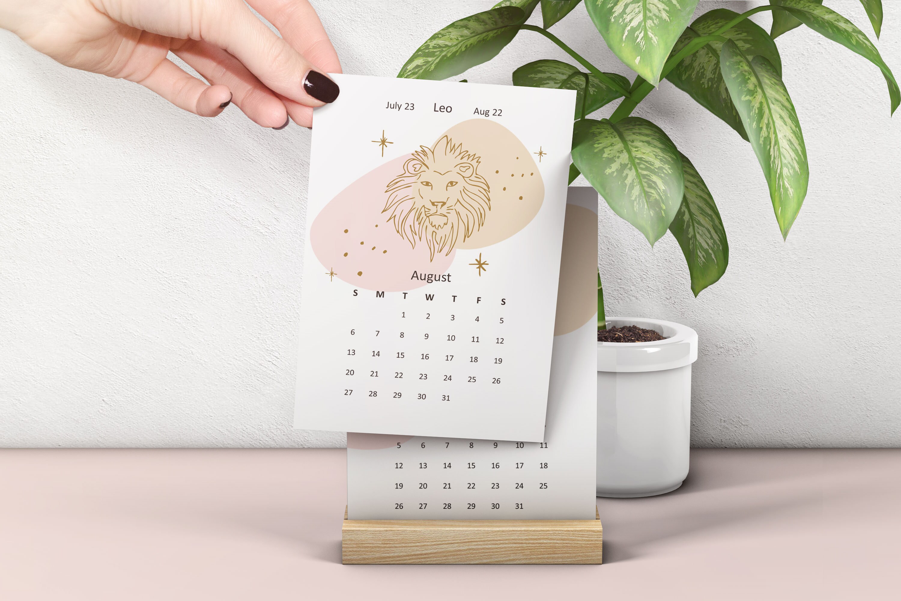 Printable 2024 Zodiac Desk Calendar, DIGITAL DOWNLOAD, Stylish ...