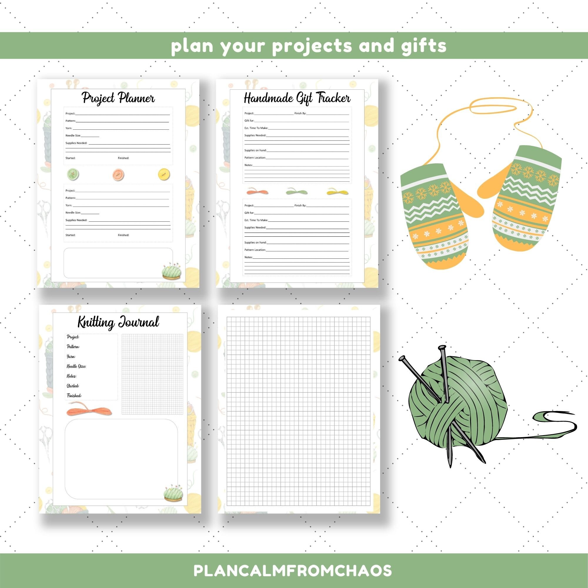 Printable Knitting Planner. DIGITAL DOWNLOAD. Use These - Etsy UK