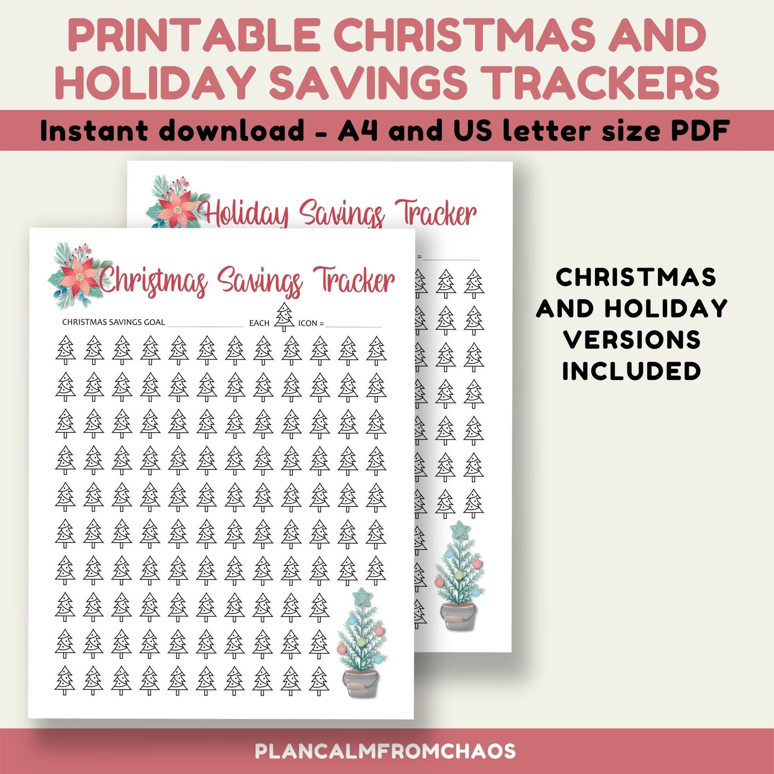 Christmas Savings Tracker Printable DIGITAL DOWNLOAD Track - Etsy