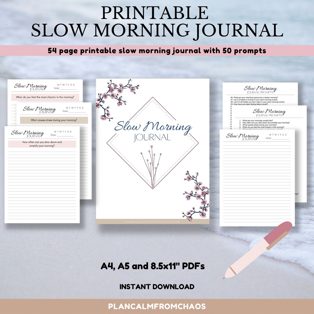 Slow Morning Routine Journal: 50 Prompts (digital Download) - Etsy