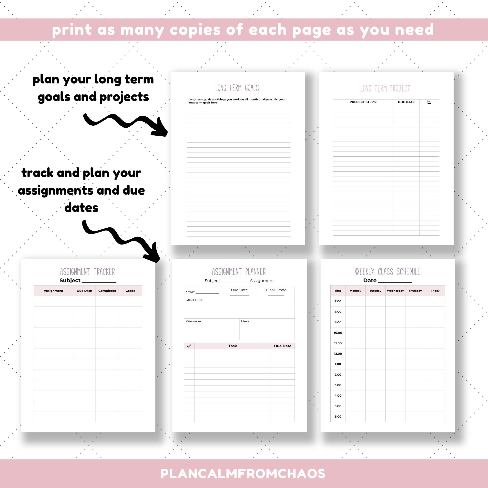 2022-2023 Student Planner Printable. DIGITAL DOWNLOAD. Pretty - Etsy Canada