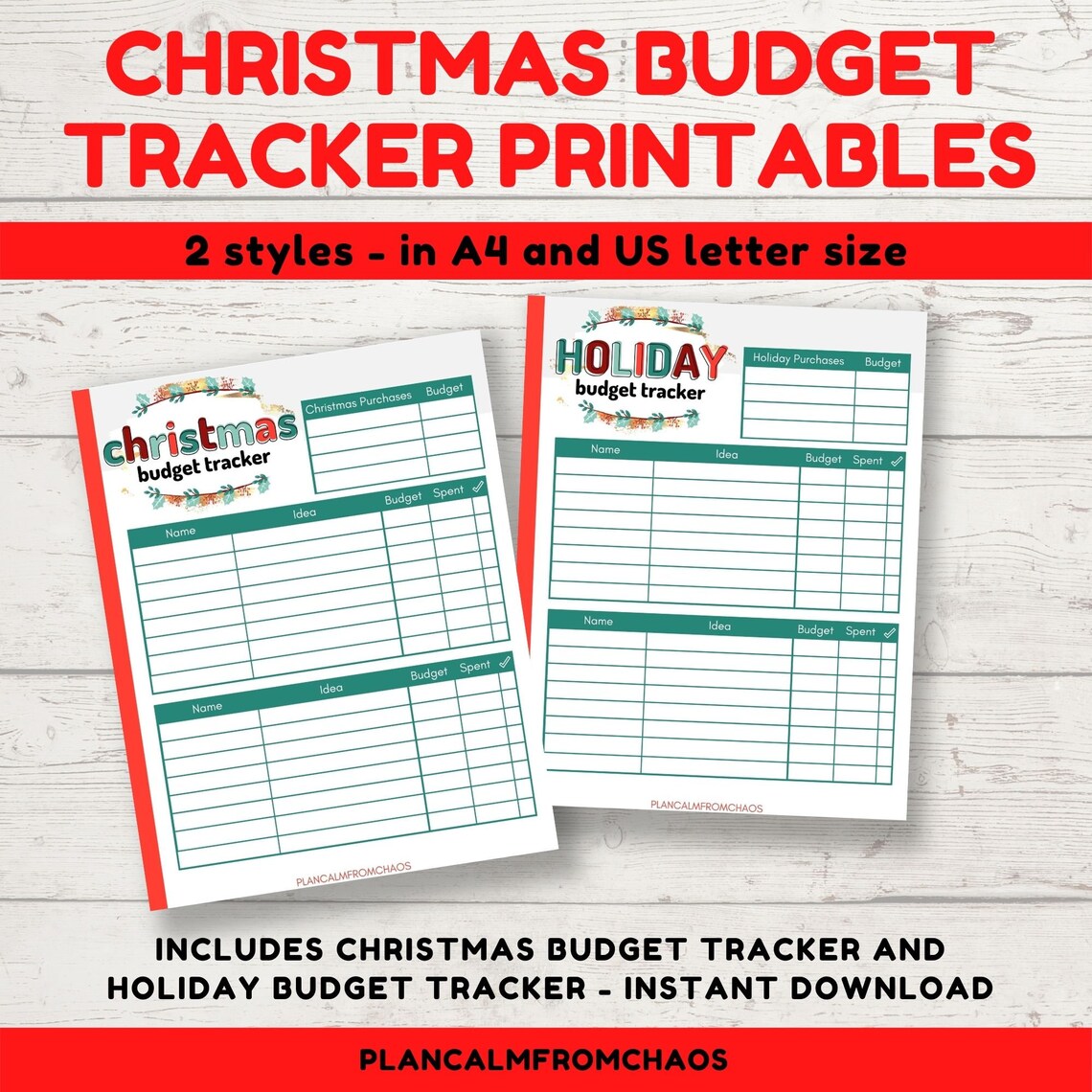 Printable Christmas Shopping Planner Bundle, DIGITAL DOWNLOAD, Gift ...