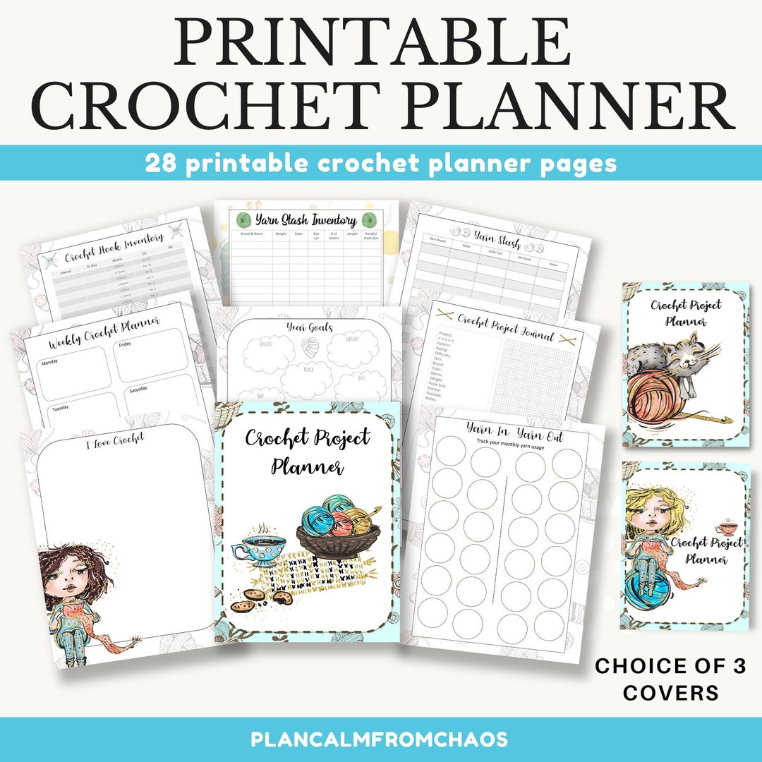 Printable Crochet Planner: Project Journal, Stash Tracker (digital ...