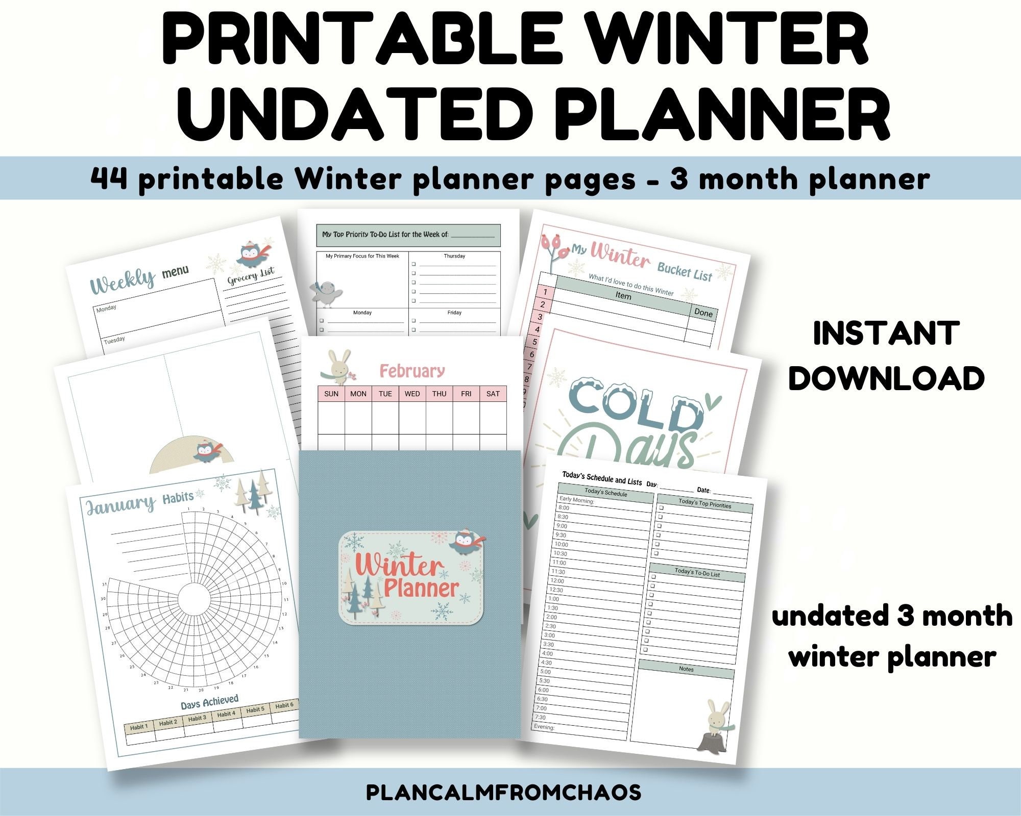 Printable Four Seasons Undated Planner Bundle DIGITAL - Etsy UK