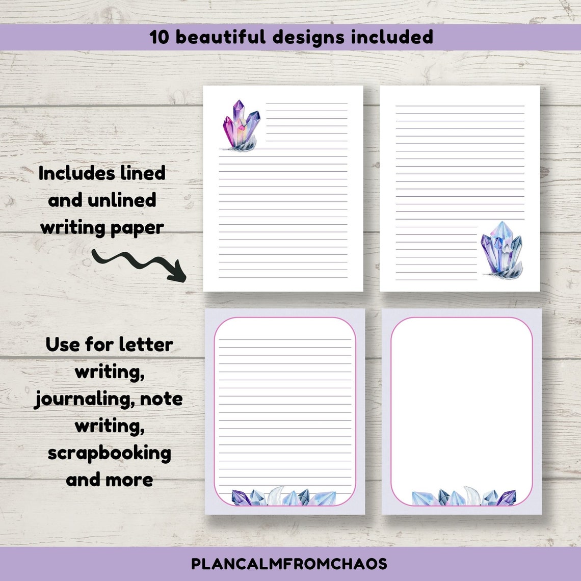 Printable Crystal Stationery DIGITAL DOWNLOAD Printable - Etsy