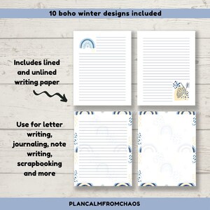 Printable Boho Winter Stationery, DIGITAL DOWNLOAD, Printable Writing ...