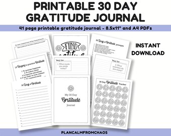 30 Day Gratitude Challenge Gratitude Journal Gratitude Tracker - Etsy
