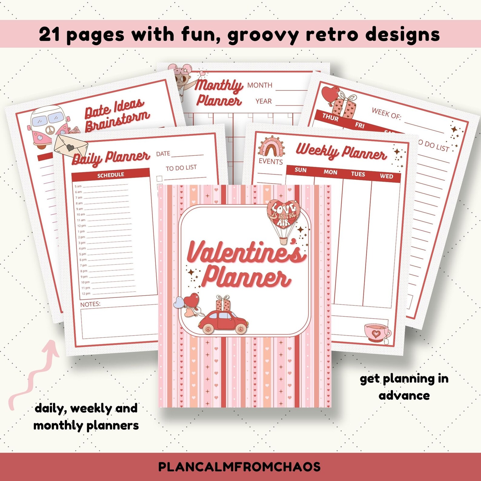 Valentines Day Planner Printable ,DIGITAL DOWNLOAD, 21 Page Printable ...