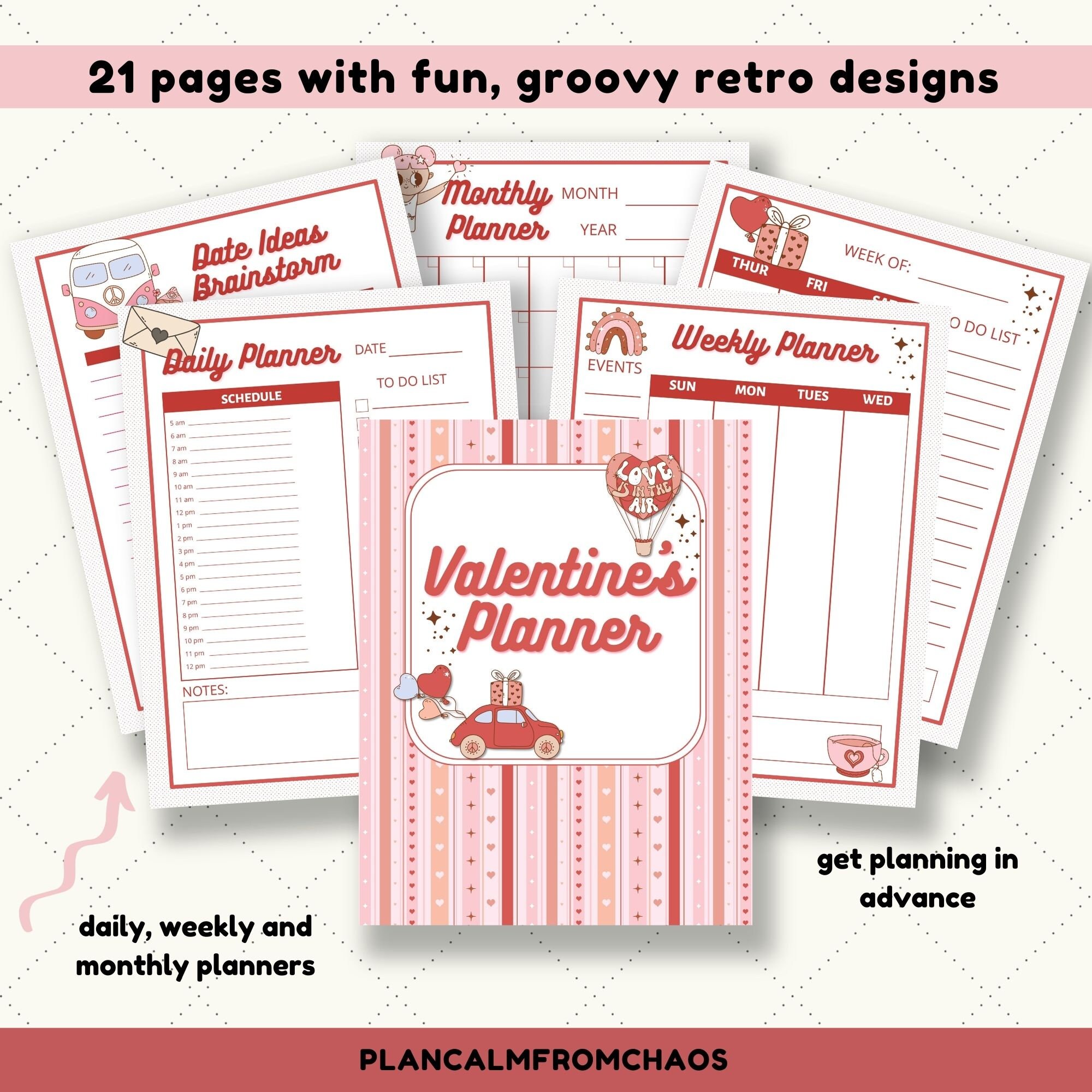 Valentines Day Planner Printable ,DIGITAL DOWNLOAD, 21 Page Printable ...