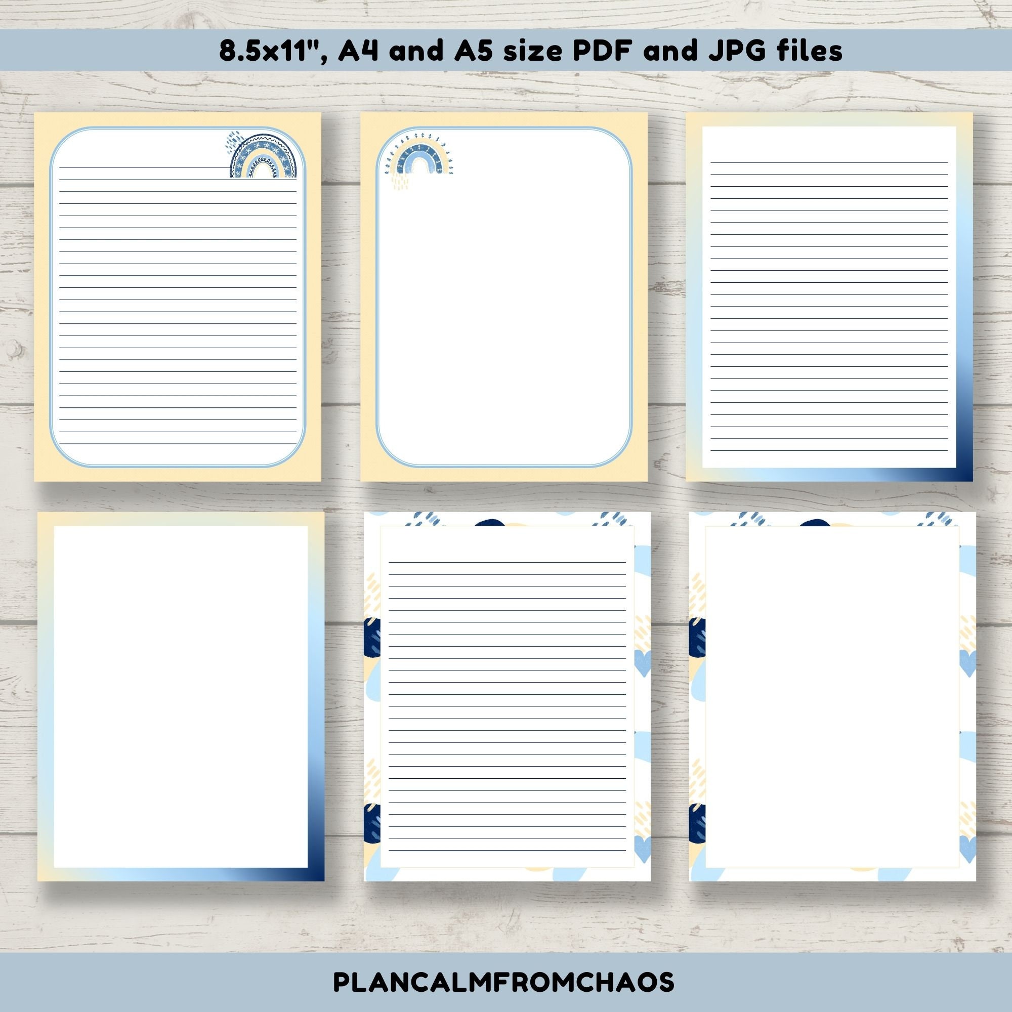 Printable Boho Winter Stationery, DIGITAL DOWNLOAD, Printable Writing ...