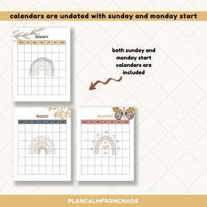 Printable Rainbow Boho Undated Planner, DIGITAL DOWNLOAD, 42 Page Boho ...