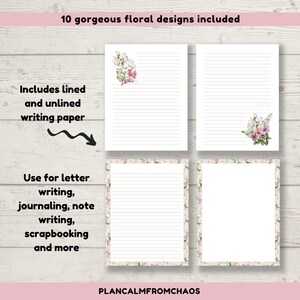 Printable English Garden Floral Stationery, DIGITAL DOWNLOAD, Printable ...